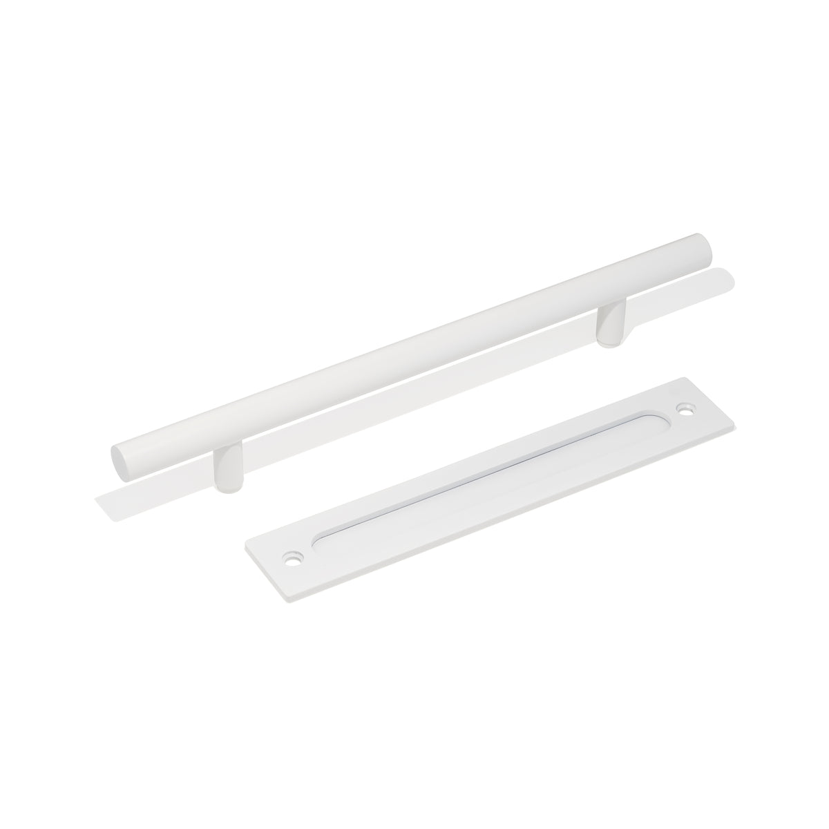E50 - Matt White Round 450mm Barn Door Handle Set – Handle House